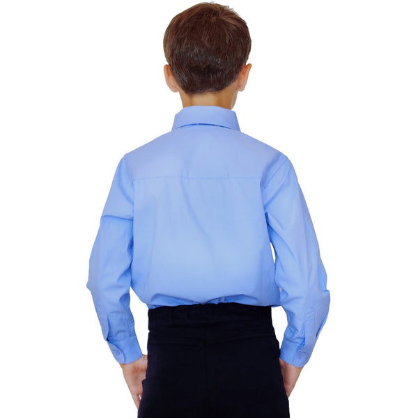 Long Sleeved Pure Organic Cotton School Shirt, Blue - Unisex ...